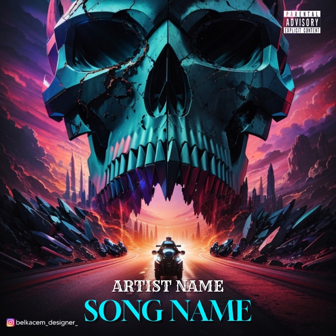 skull cover art by belkacem designer Template | PosterMyWall