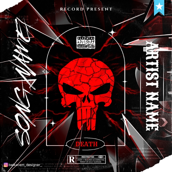 skull cover art by belkacem designer Template | PosterMyWall