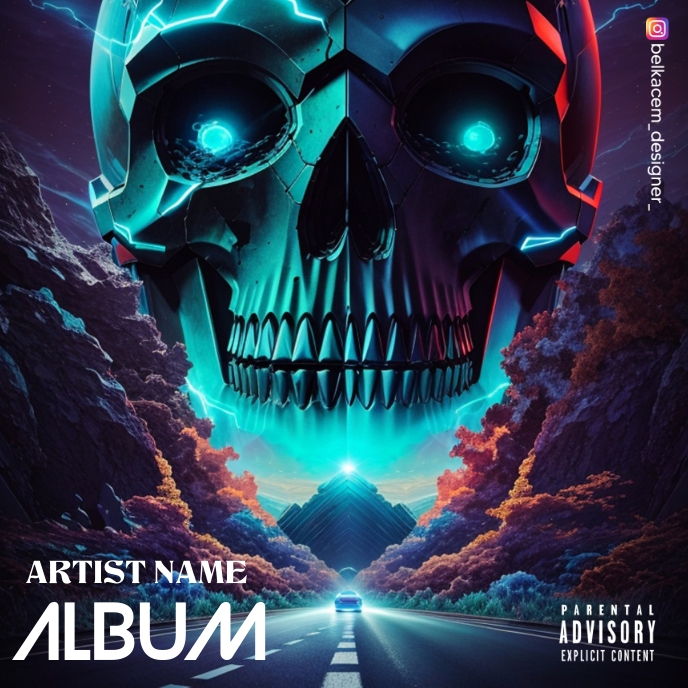 skull cover art by belkacem designer Template | PosterMyWall