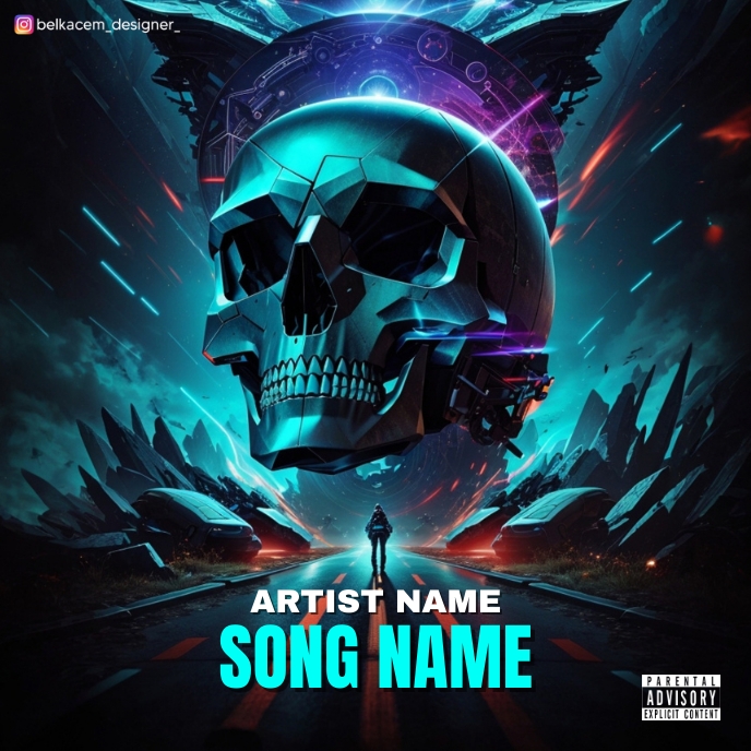 skull cover art by belkacem designer Template | PosterMyWall