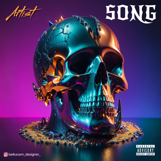 skull cover art by belkacem designer Template | PosterMyWall