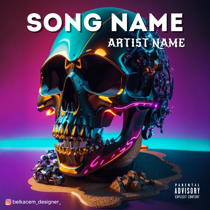 skull cover art by belkacem designer Template | PosterMyWall