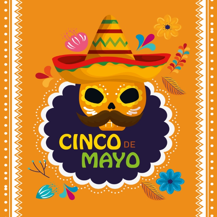 Skull decoration with hat Mexican event Template | PosterMyWall