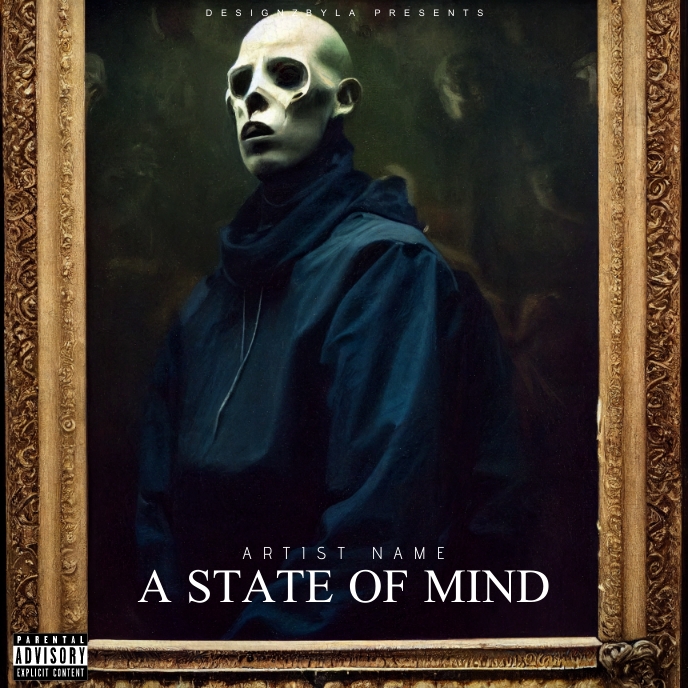 skull face renaissance painting style album d Template | PosterMyWall