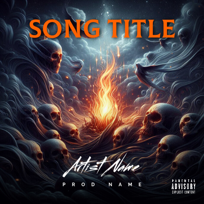 skull fire cover art Template | PosterMyWall