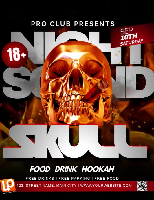 Copy of Skull Flame Party Video Ads | PosterMyWall