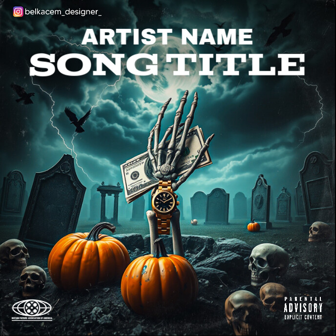 Skull money Album cover art design mixtape template | PosterMyWall