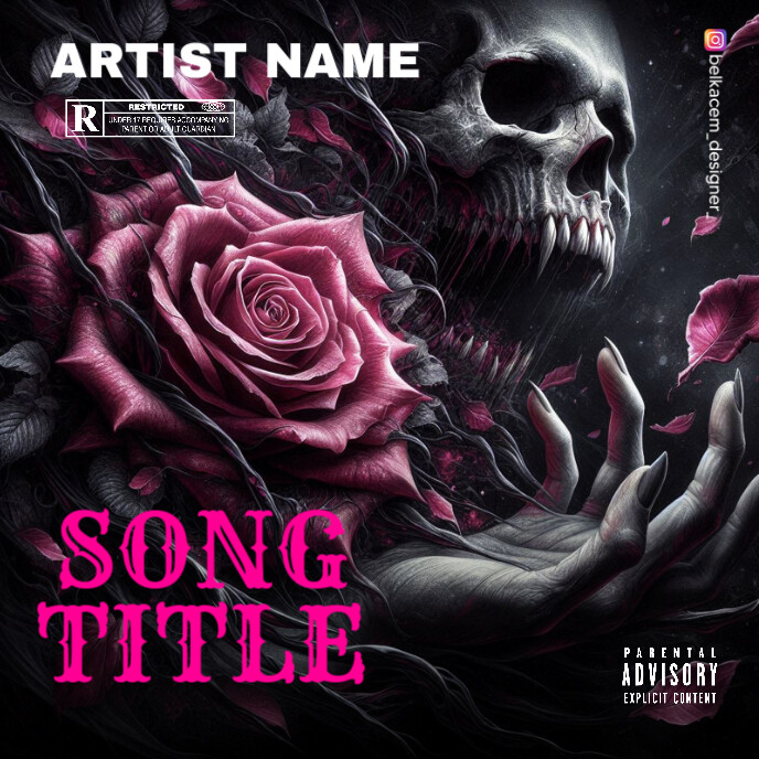 skull roses cover art Template | PosterMyWall