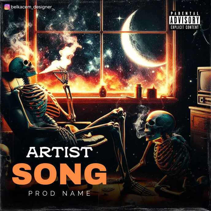 skull smoke cover art template | PosterMyWall