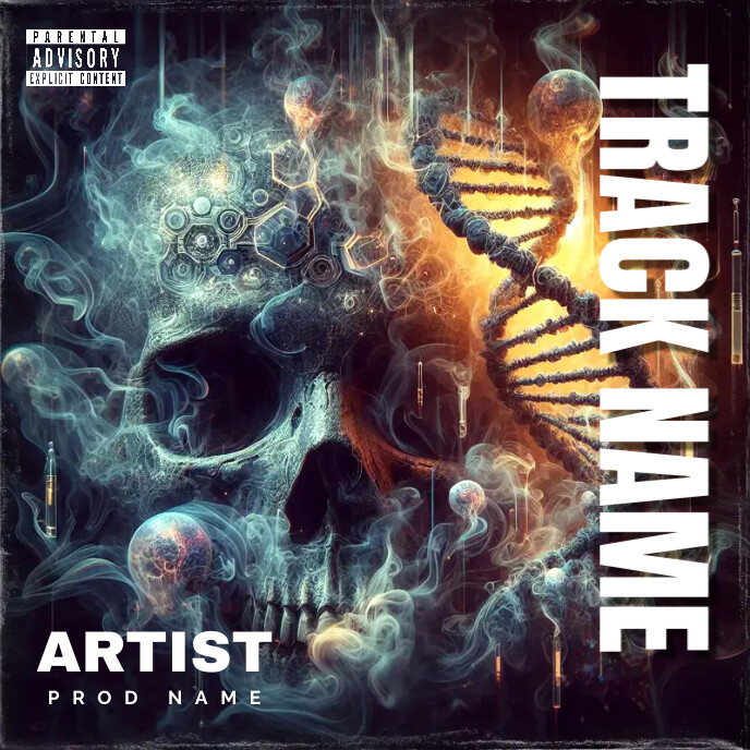 skull smoke cover art template | PosterMyWall