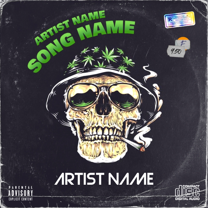 skull weed cover art by belkacem designer Template | PosterMyWall