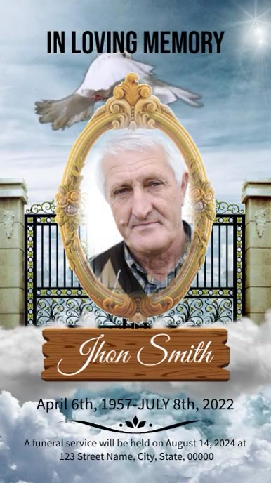 Sky & Dove Funeral template | PosterMyWall