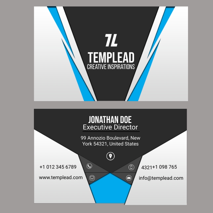 Sky Blue Business Card Template | PosterMyWall