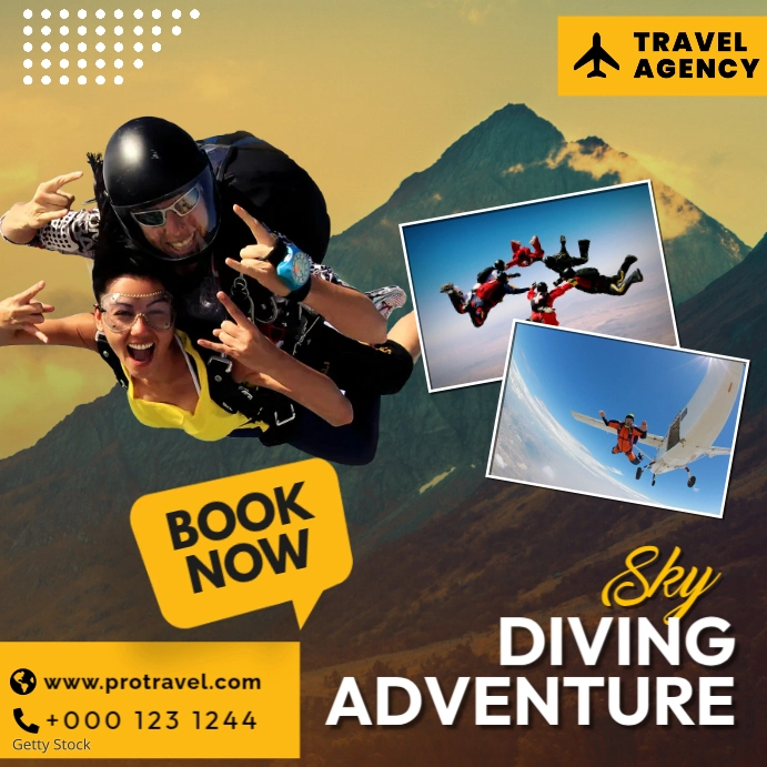 Sky Diving Adventure Template | PosterMyWall