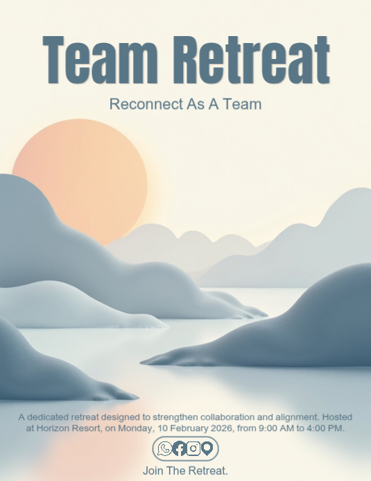 Sky Grey Corporate Team Retreat Abstract Flyer Template | PosterMyWall