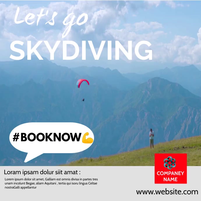 Skydiving instagram post banner advertisement Template | PosterMyWall