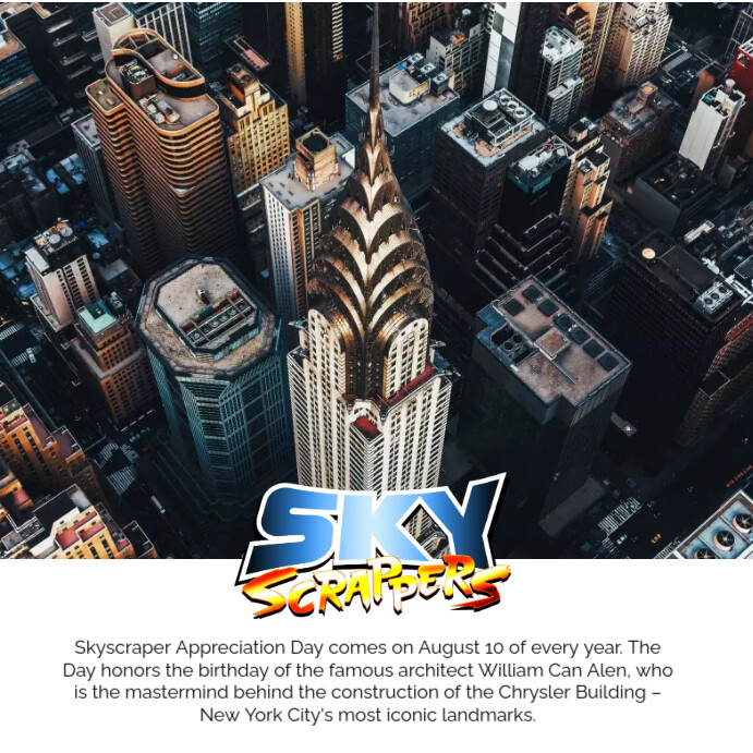 Skyscraper Appreciation Day Instagram Post Template | PosterMyWall