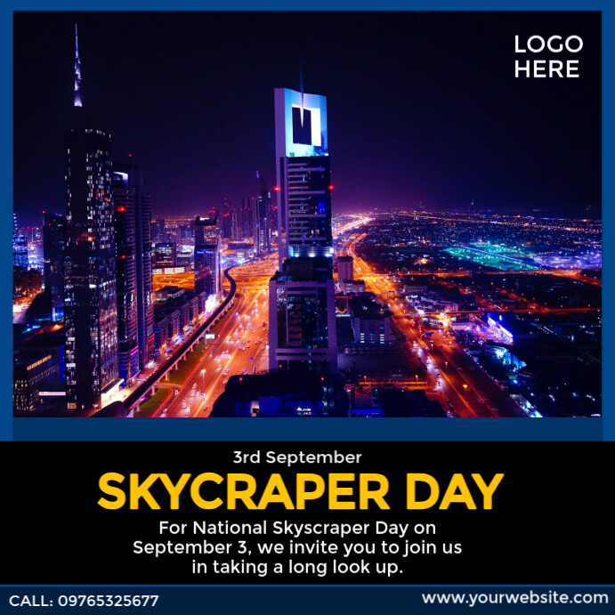 Plantilla de Skyscraper Day | PosterMyWall