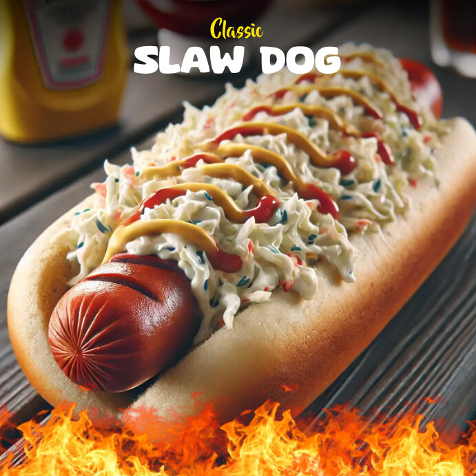 Slaw Dog Coleslaw Hot Dog Instagram Post Template | PosterMyWall