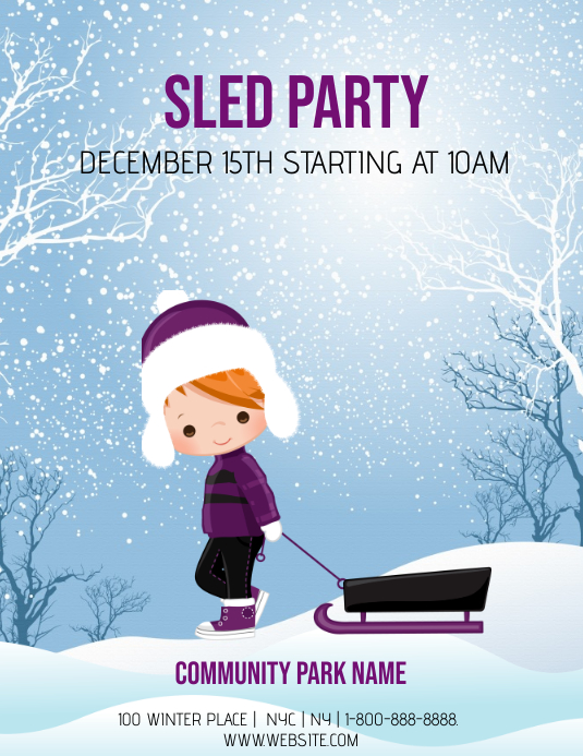 Sled Party Template | PosterMyWall