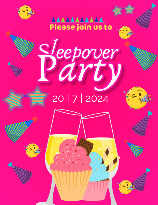 Plantilla de Sleep over party flyer template | PosterMyWall