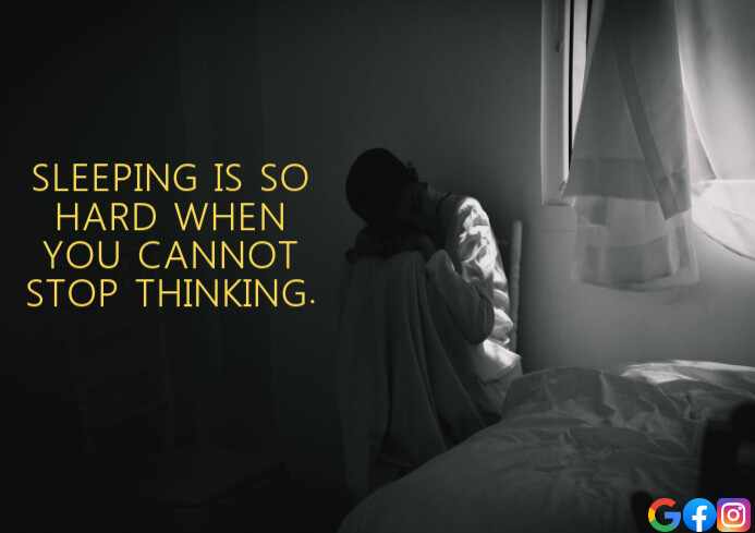 SLEEPING AND THINKING QUOTE TEMPLATE | PosterMyWall