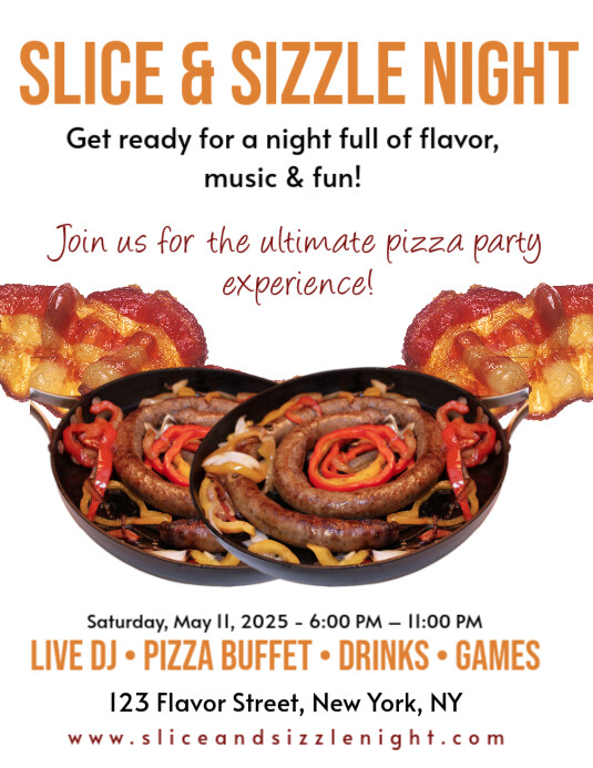 Copy of Slice & Sizzle Night | PosterMyWall