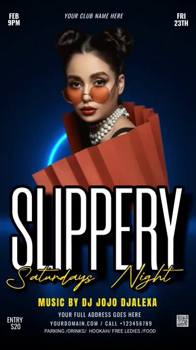 Plantilla de SLIPPERY SATURDAY night | PosterMyWall