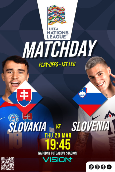 Slovakia VS Slovenia Template | PosterMyWall