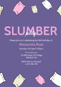 Slumber Party Invitation Template | PosterMyWall