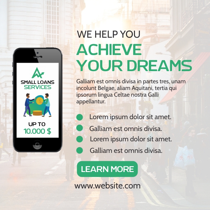 small loans and banking services advertising Template | PosterMyWall