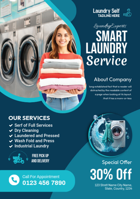 Smart Laundry service Template | PosterMyWall