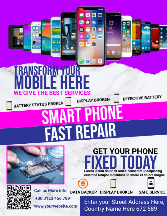 smart phone or mobile repairing service flyer Template | PosterMyWall