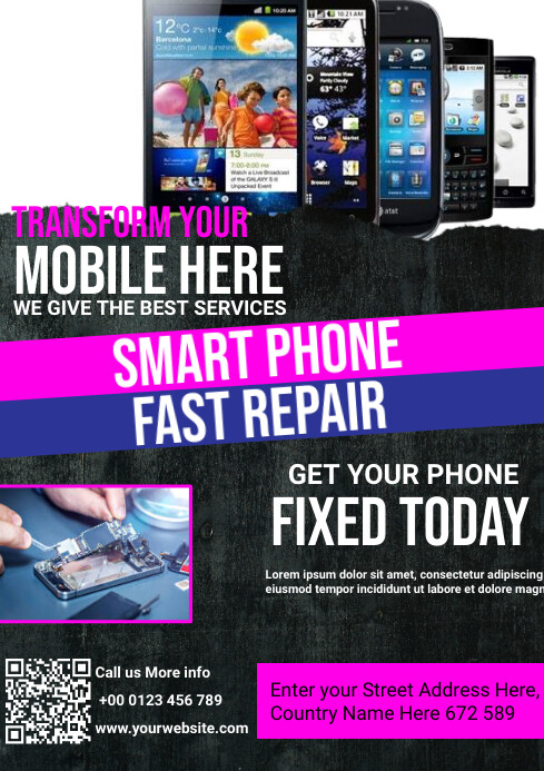 Copy of smart phone or mobile repairing service flyer | PosterMyWall