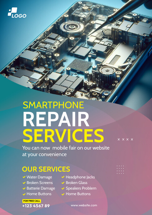 Smartphone Repair Service Flyer Template | PosterMyWall