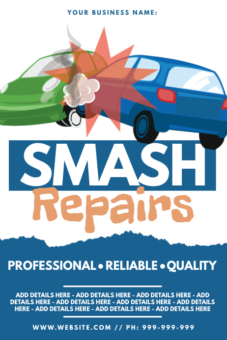Smash Repairs Poster Template | PosterMyWall