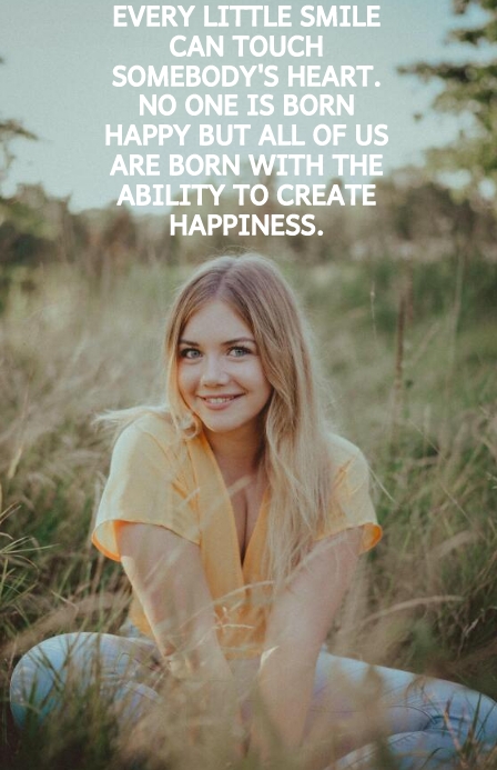 SMILE AND HAPPINESS QUOTE TEMPLATE | PosterMyWall