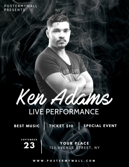 Copy of Smoke Black Band Singer concert flyer | PosterMyWall