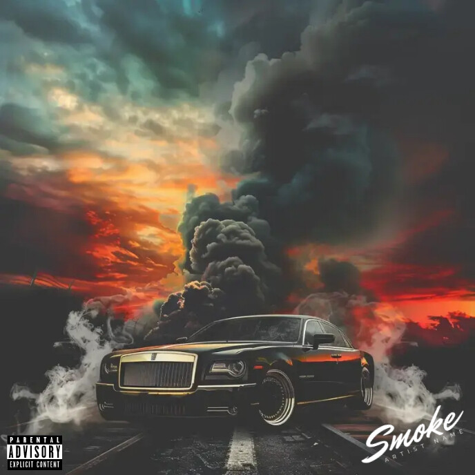 Smoke Filled Car Album Cover Design, Bentley Template | PosterMyWall