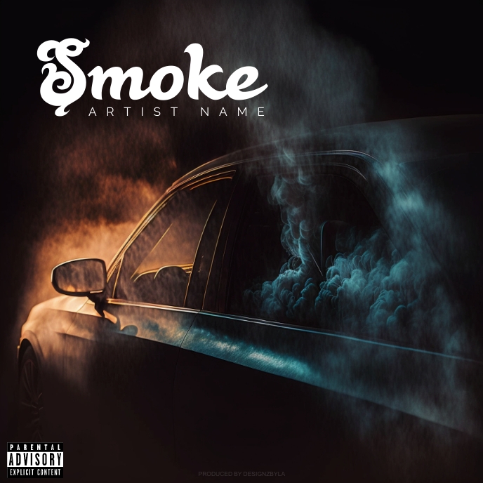 Smoke Filled Car Album Cover Design Template | PosterMyWall