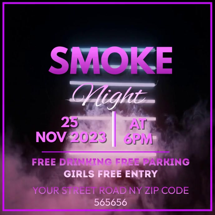 Smoke Night Template | PosterMyWall