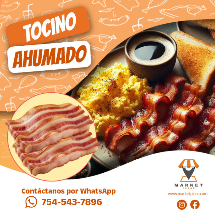 Smoked Bacon Instagram Ads Template | PosterMyWall