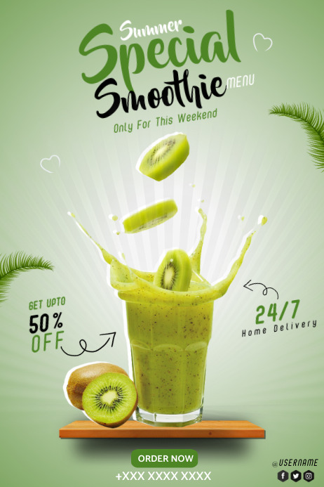 Smoothie and shake poster template | PosterMyWall