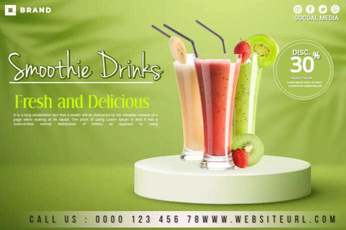Smoothie Drinks Template | PosterMyWall