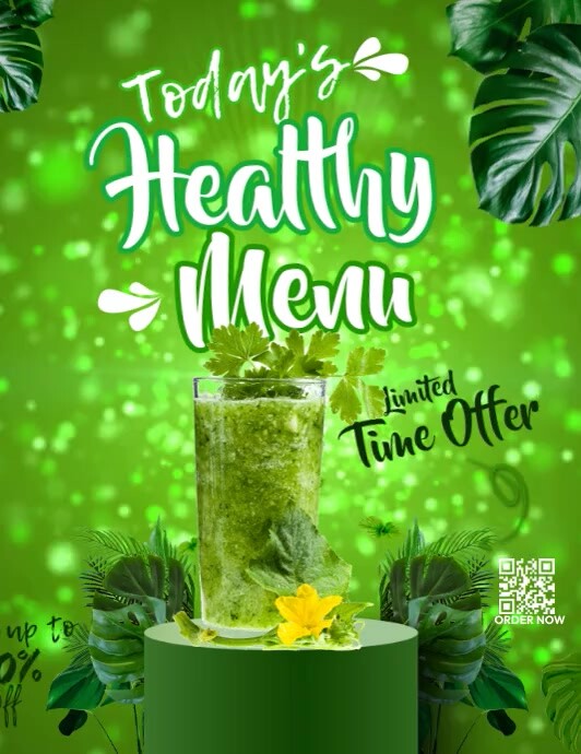 Smoothie Green Menu Template | PosterMyWall