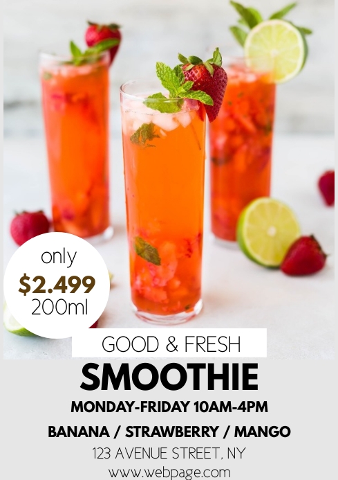 Smoothie stand flyer design template | PosterMyWall