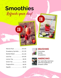 Smoothie menu flyer template | PosterMyWall