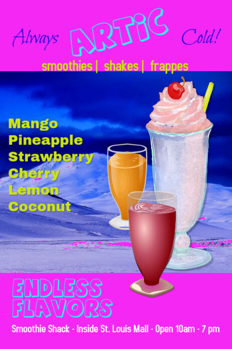 Smoothies, Frappes, Fruits, Drinks, Bar | PosterMyWall