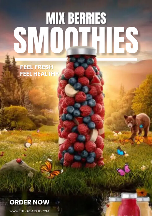 Smoothies Mix Berries template | PosterMyWall