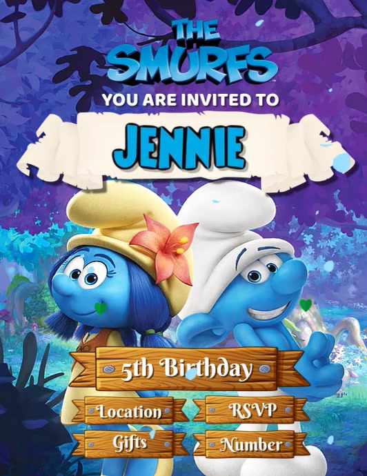 Smurfs Template | PosterMyWall